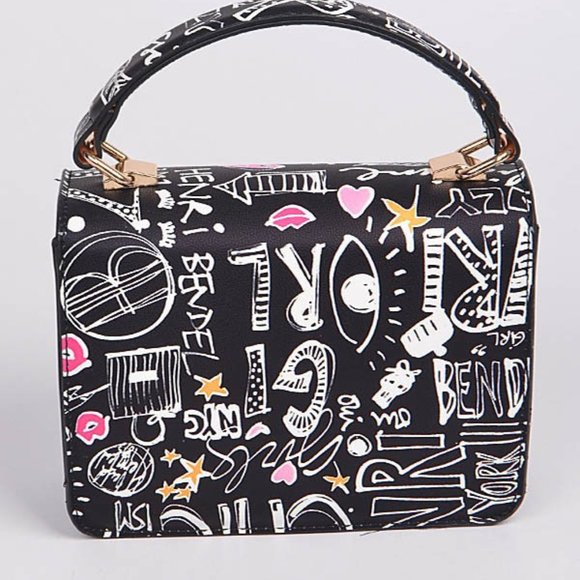 Bags | Graffiti Boxy Flap Handbag | Poshmark